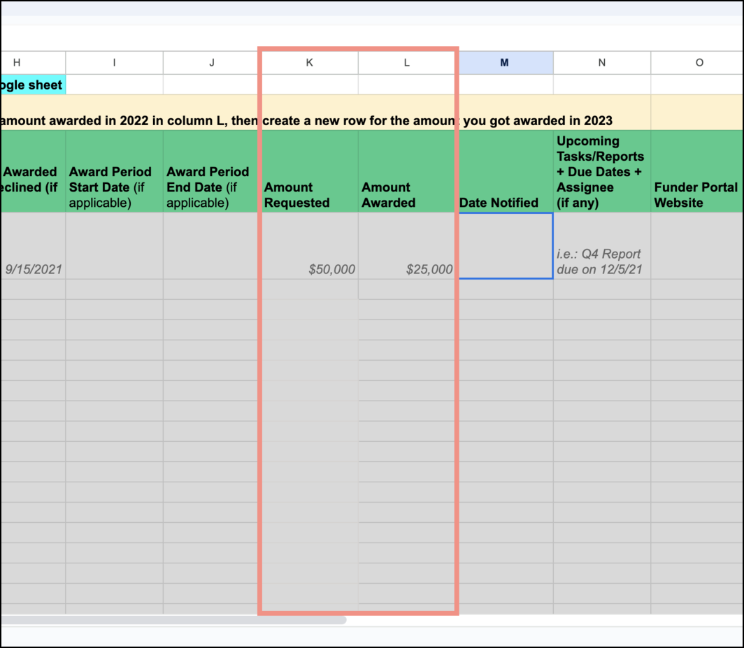 Easy To Use Grant Tracker Spreadsheet [Template] | Instrumentl